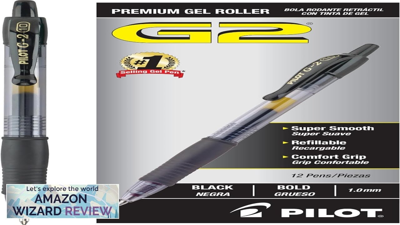Pilot G2 Premium Gel Roller Pens Bold Point 1 mm Review - YouTube
