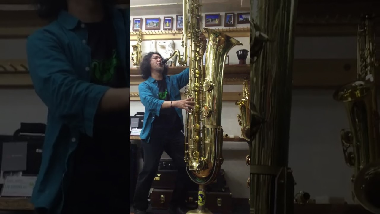 Playing Contrabass Saxophone 1 of 2 - YouTube