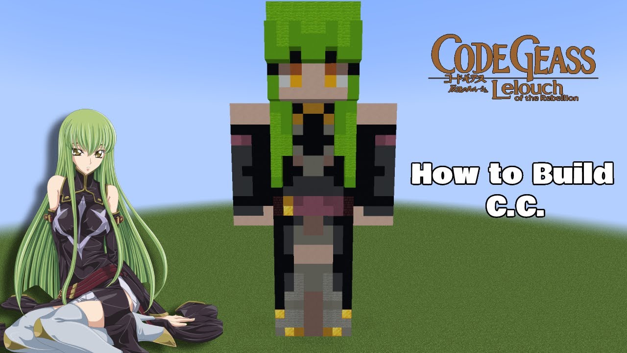 Minecraft | How To Build a C.C. Statue From (Code Geass) - YouTube