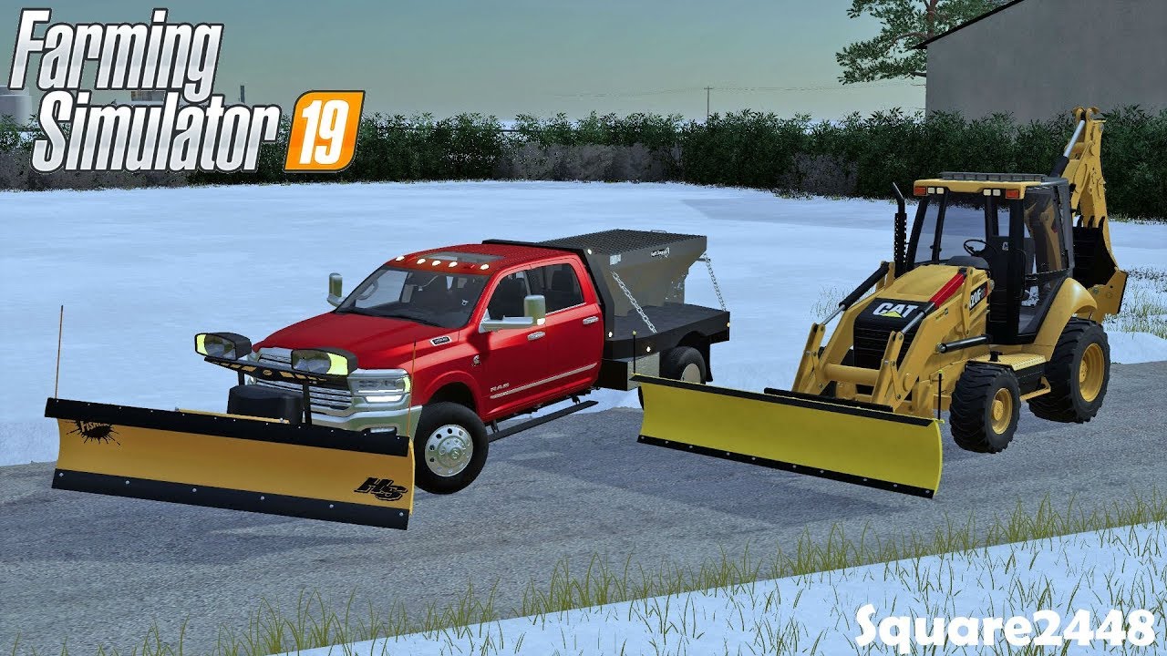 Plowing Commercial Lot | Ram 5500 Flatbed | Cat Backhoe | Nebraska ...