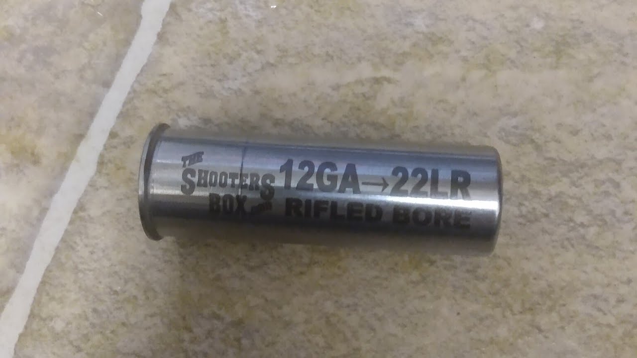 THE SHOOTERS BOX 12 GAUGE to 22LR ADAPTER REVIEW!!!! - YouTube