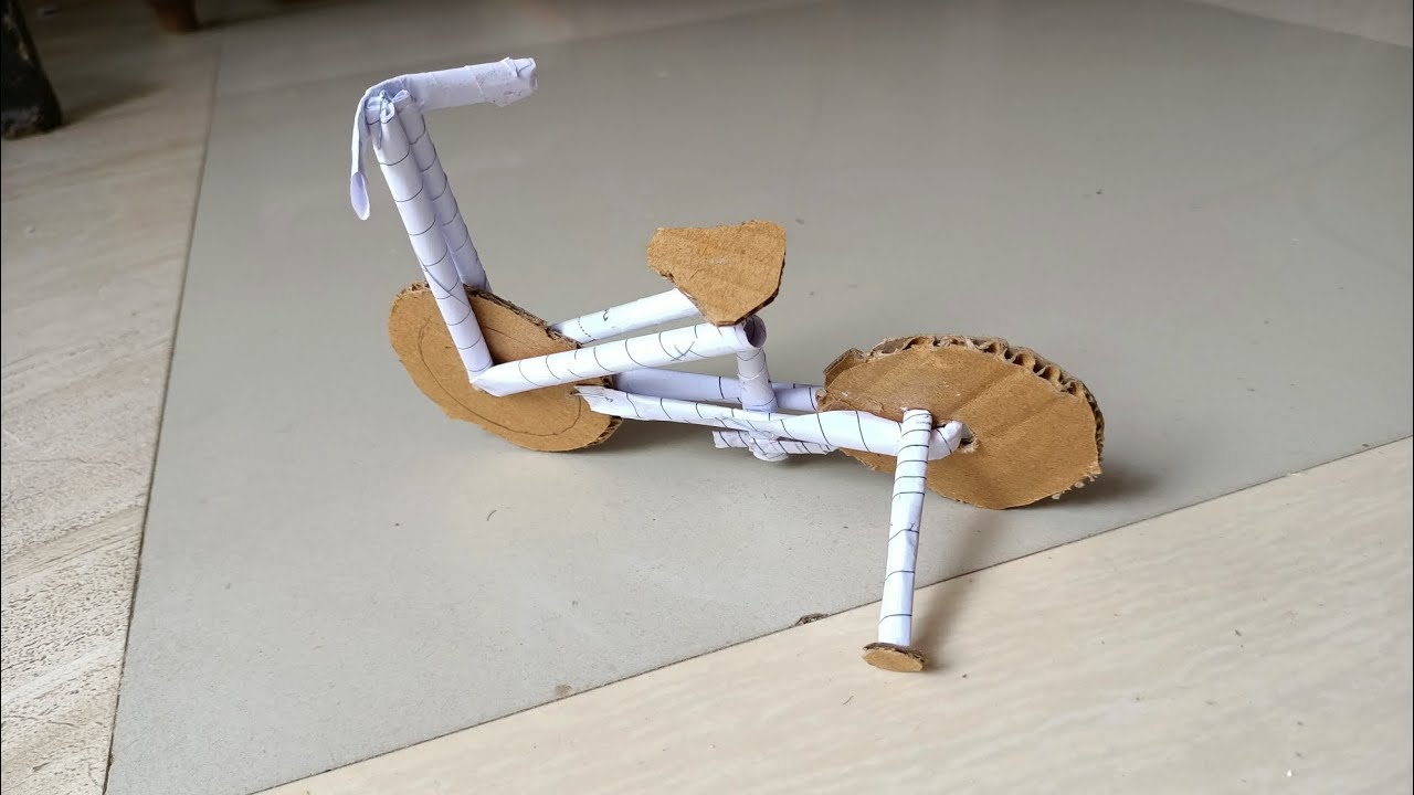 How to make paper cycle by kid | How to make a Bicycle using paper ...