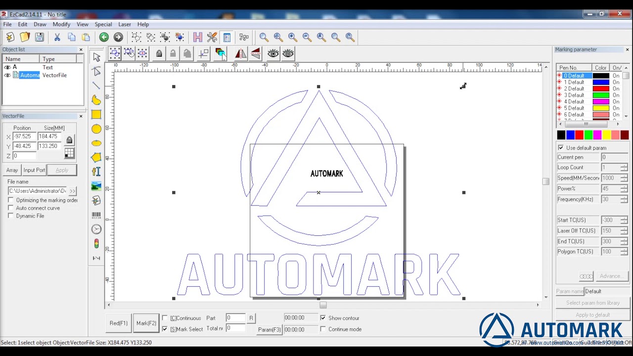 Automark Laser Software EZ Cad Demo 4K - YouTube