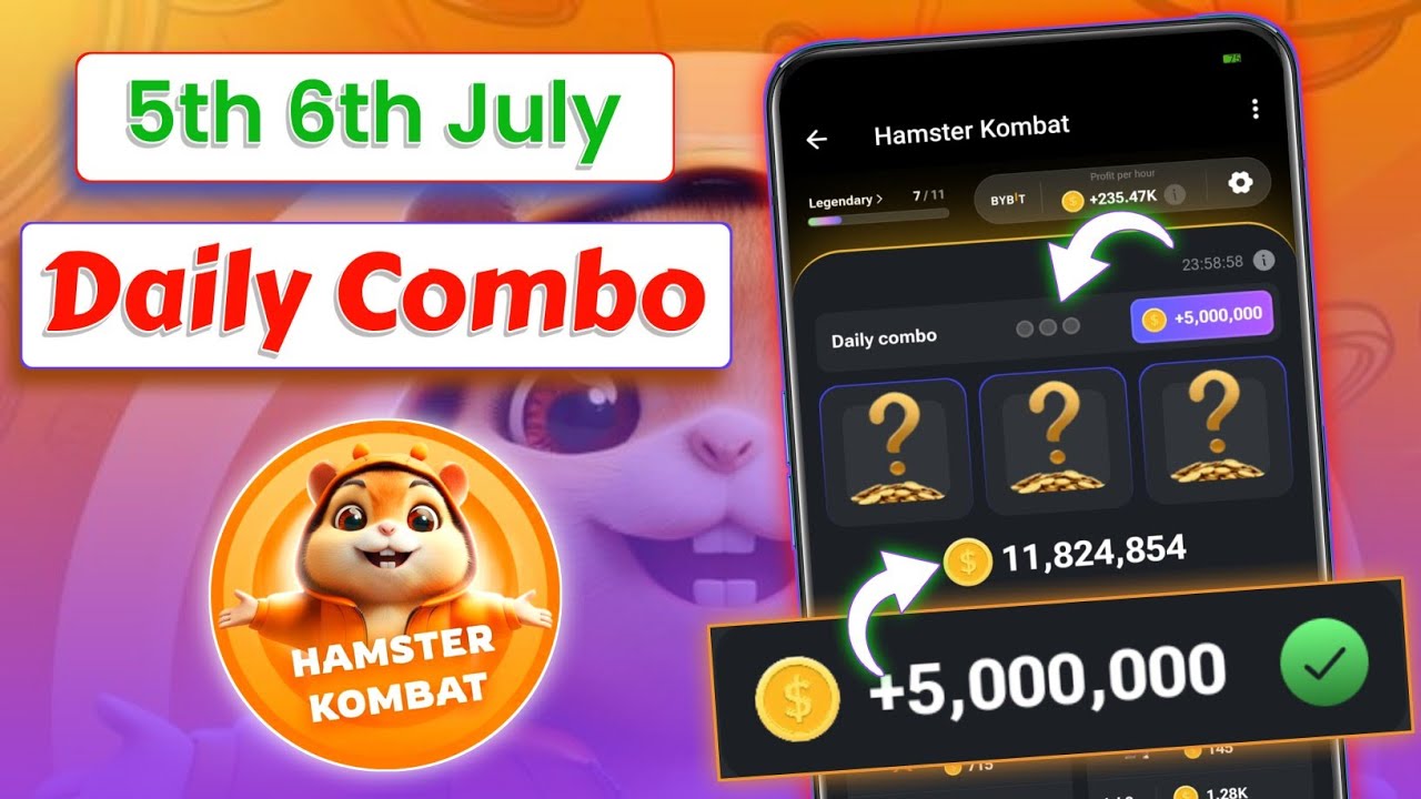Hamstar Kombat Daily Combo 6 July || 5th to 6th July || Hamster Daily ...
