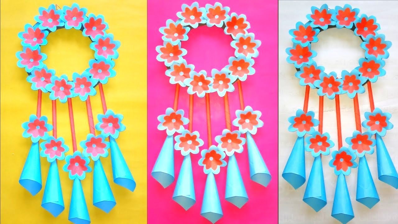 A wall of paper flowers || Paper graft ||Beautiful paper flowers ...