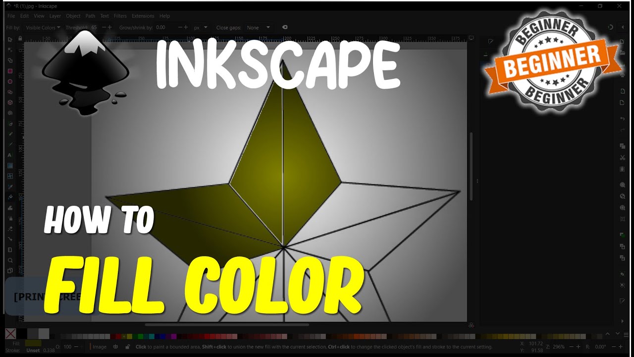 Inkscape How To Fill Color - YouTube