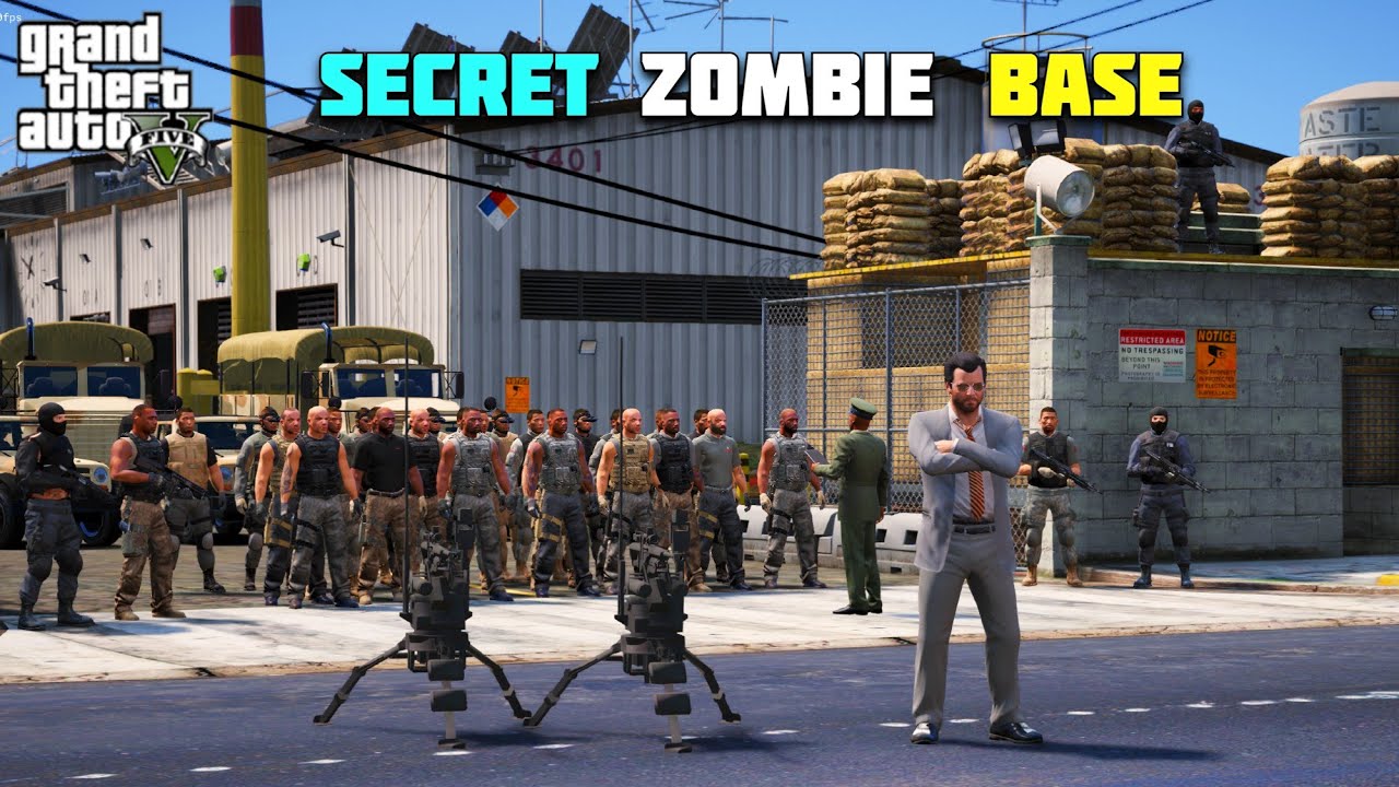 GTA 5 : MICHAEL'S SECRET MILITARY ZOMBIE BASE || BB GAMING - YouTube