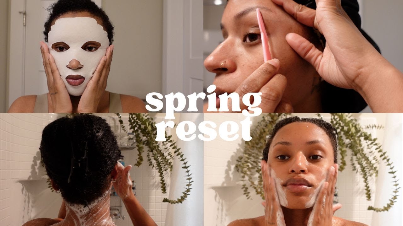 spring reset shower routine | hair & skin - YouTube