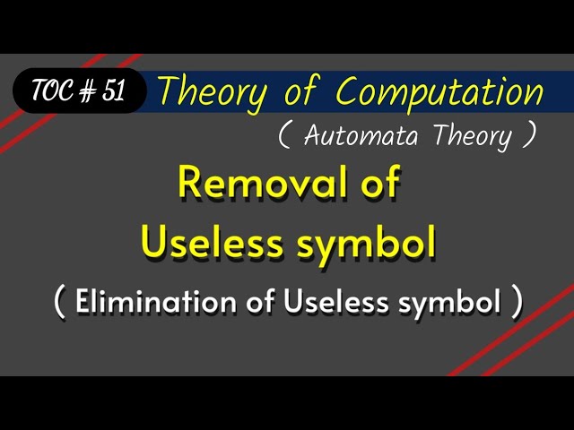 Eliminate Useless Symbols Examples