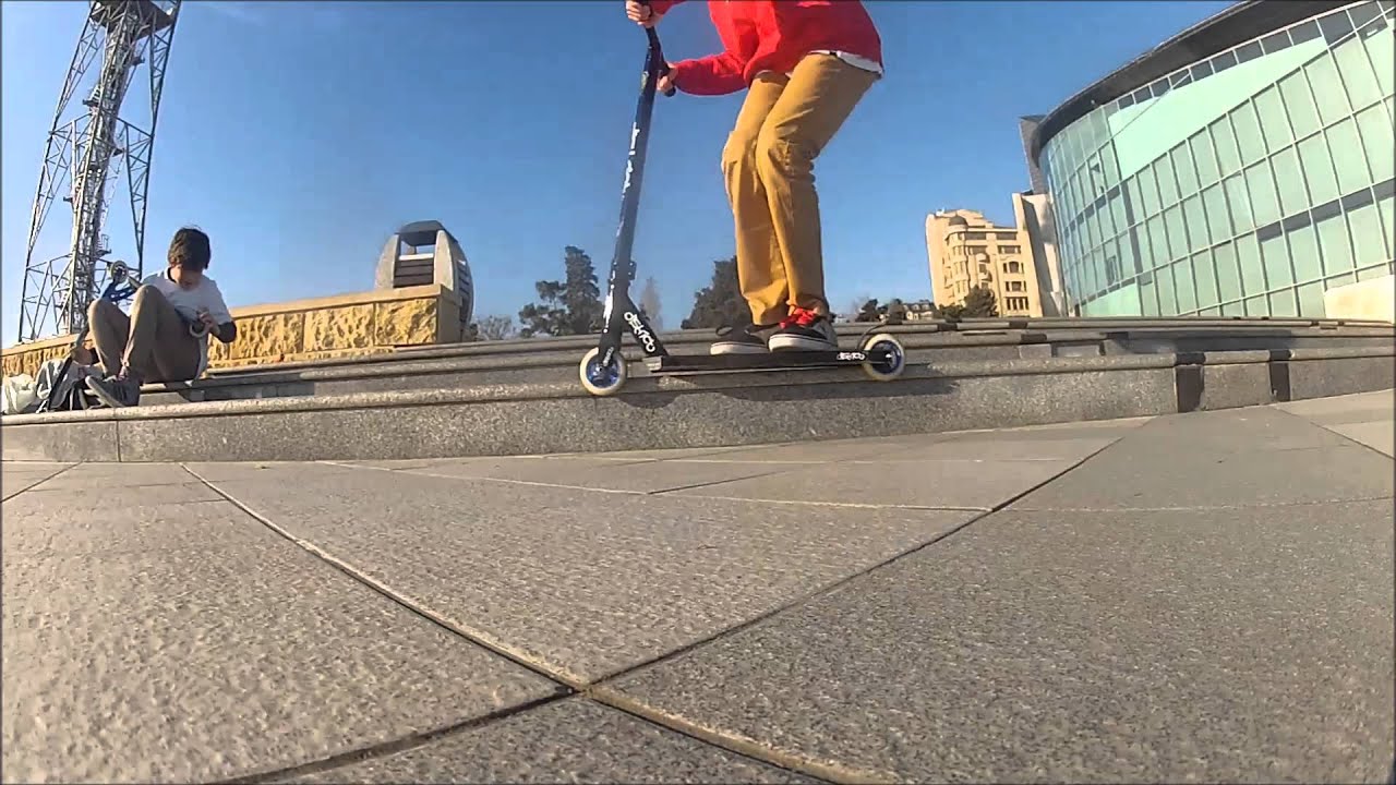 Slow Motion 50-50 Grind on a Scooter (Sketchy) - YouTube