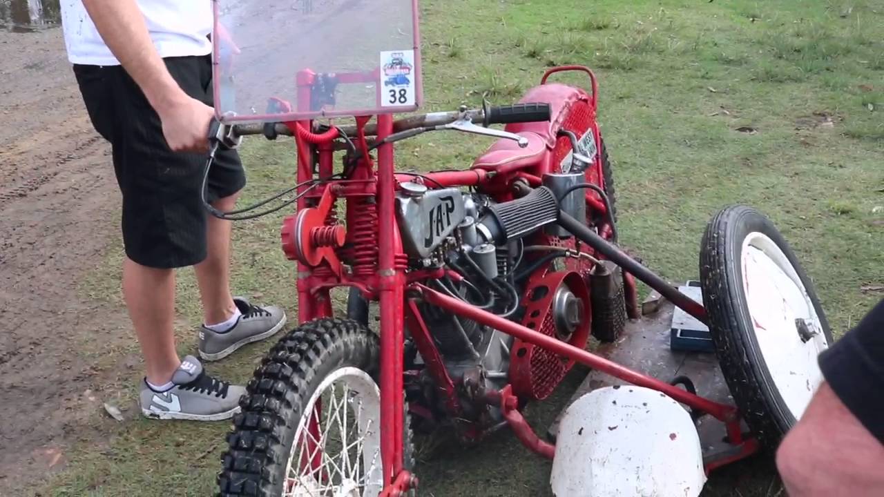 JAP 8/80 speedway sidecar start up - YouTube