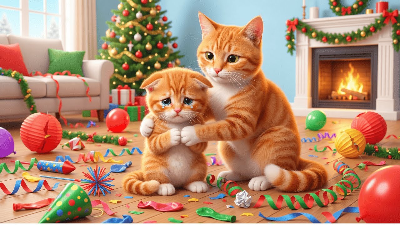 Little Kitten Ruins New Year Decorations… What Mama Cat Does Next Will ...