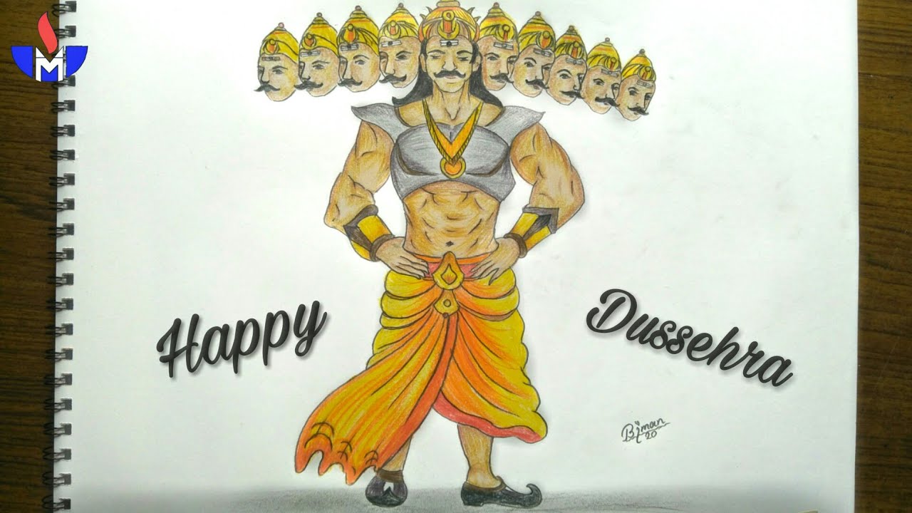 Happy Dussehra drawing ️ Dussehra special Drawing 🔥Easy Dussehra ...