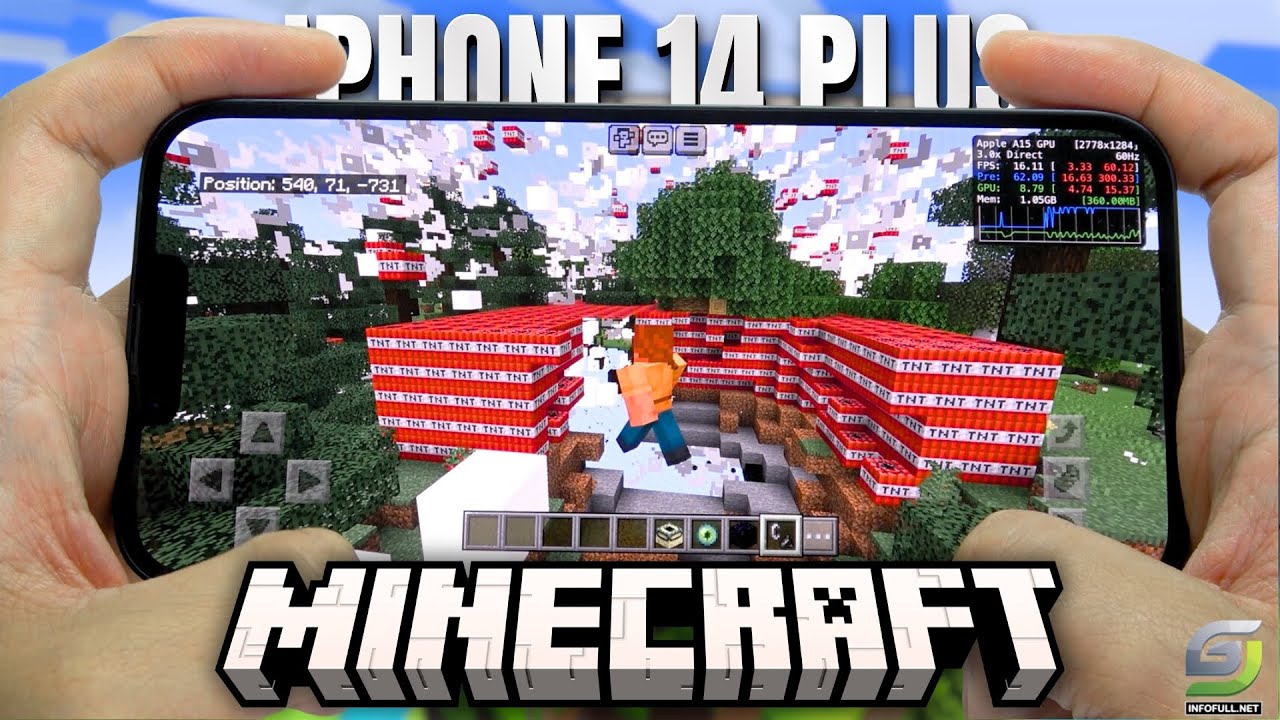 iPhone 14 Plus test game MineCraft 2024 - YouTube