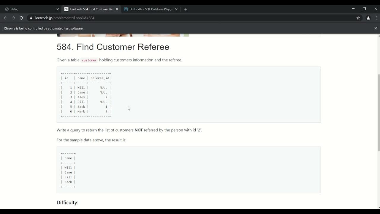 Leetcode Sql Easy Questions 584 Find Customer Referee Youtube