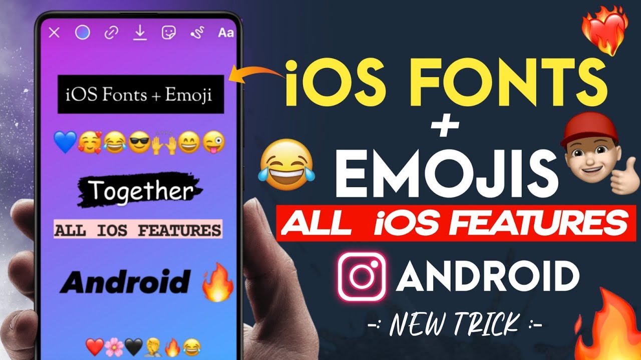 HOW TO GET IOS EMOJIS + FONTS ON INSTAGRAM ANDROID | INSTAGRAM IOS ...