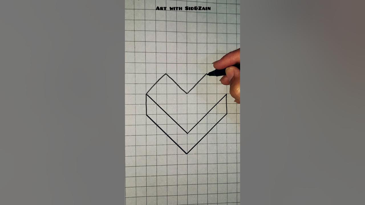 How to draw a heart - 3d heart drawing - heart drawing #shorts # ...