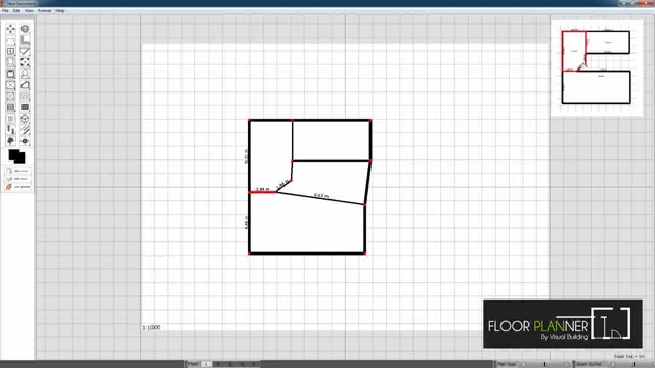 Visual FloorPlanner: Complex Room Shapes - YouTube