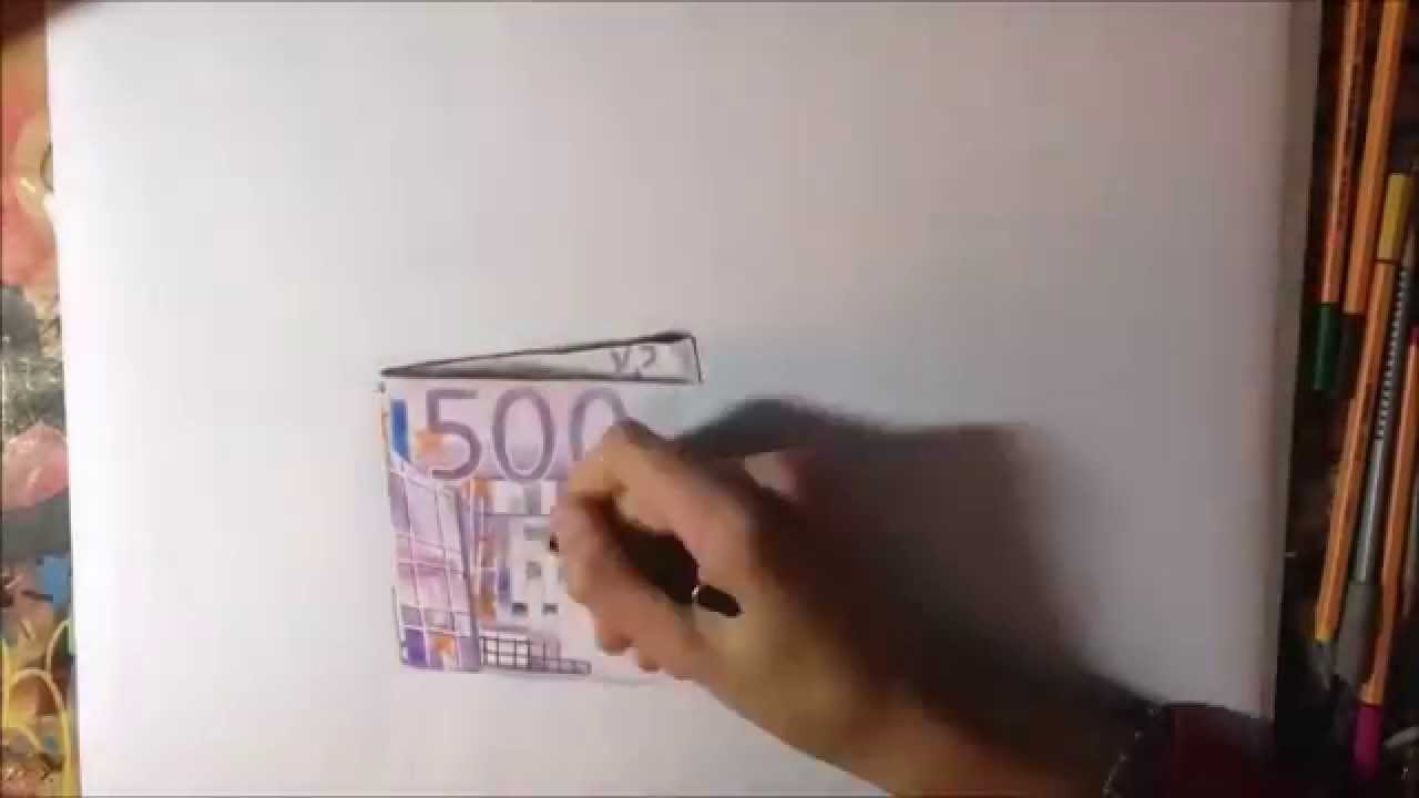 How I draw a 500 euro note - YouTube