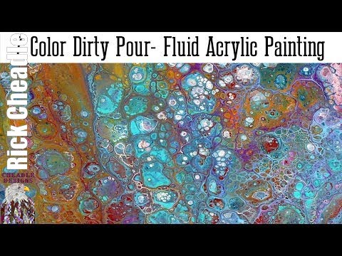 66.Acrylic Paint Pouring with 7 Colors Dirty Pour. Fluid Acrylic ...