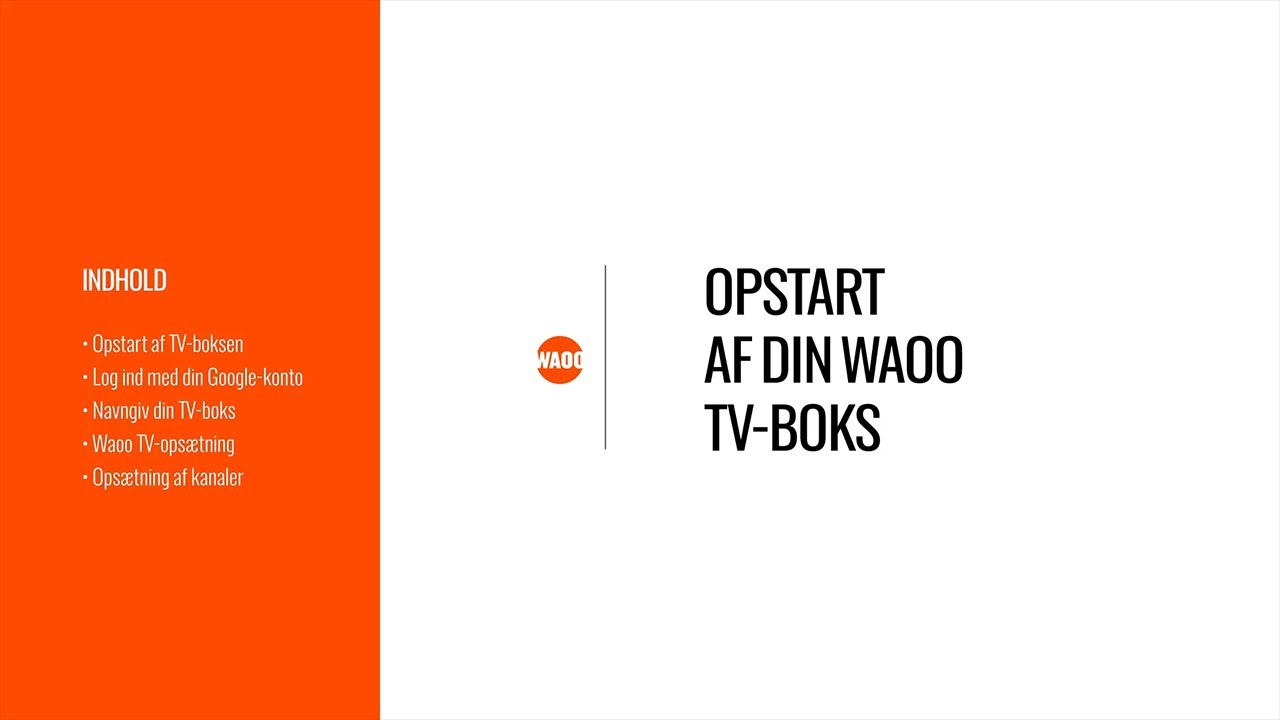Waoo supportvideo til opstart af TV-boks - YouTube