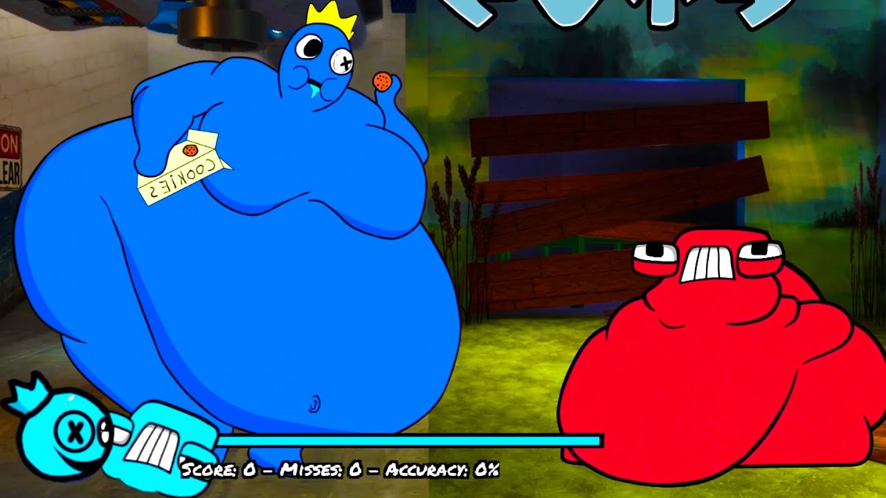 FNF Alphabet A VS VERY FAT BLUE | Roblox Rainbow Friends Chapter 1 FNF ...