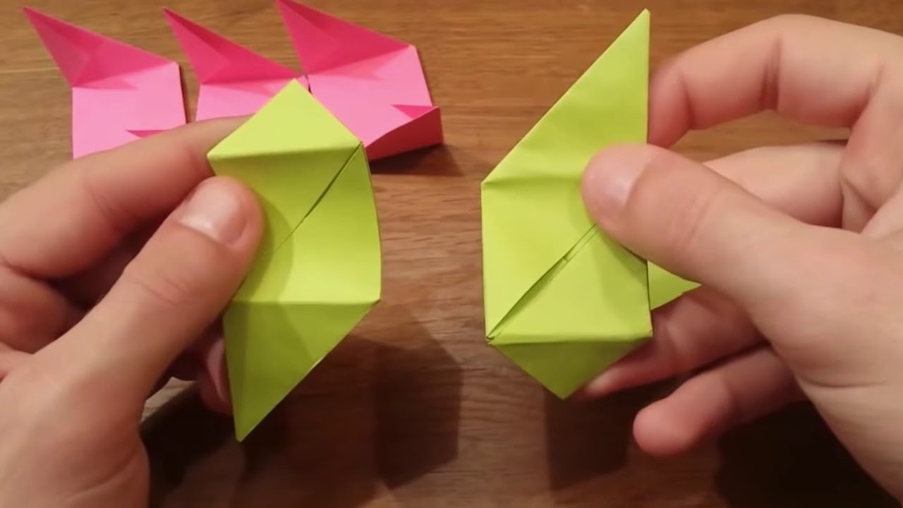 origami kubus - roos - YouTube