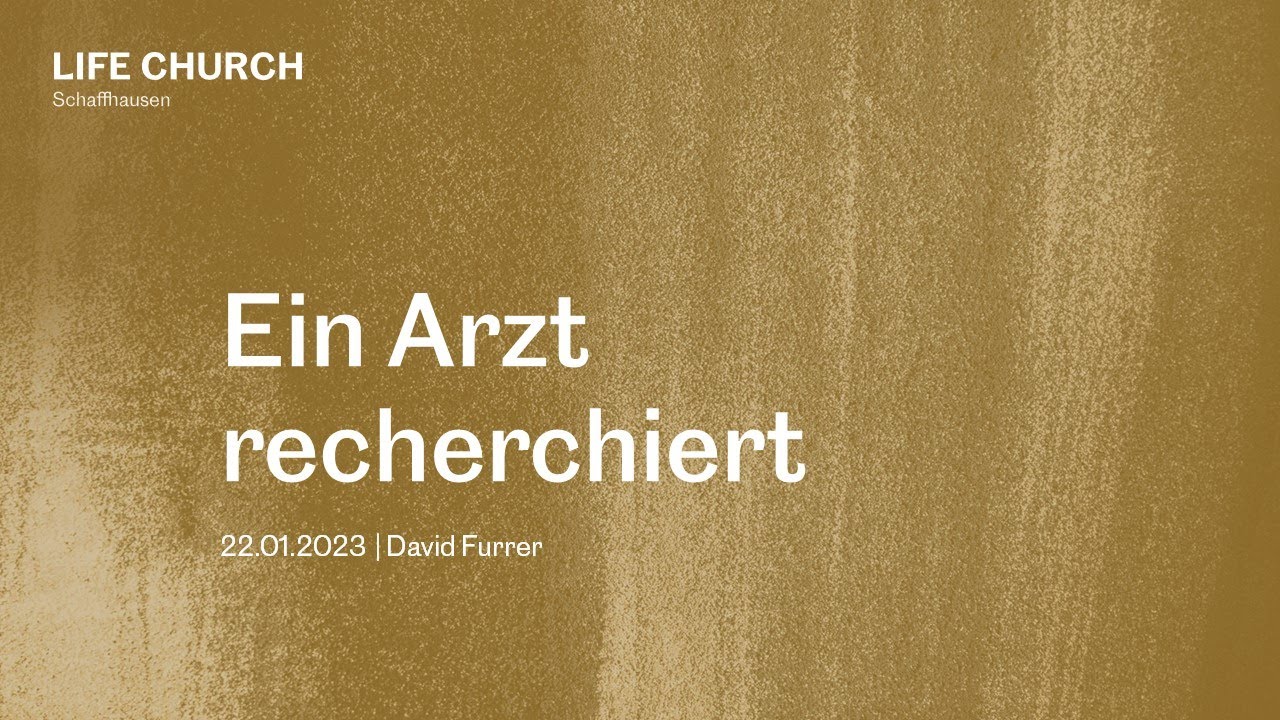 Ein Arzt recherchiert 22.01.2023 | David Furrer - YouTube