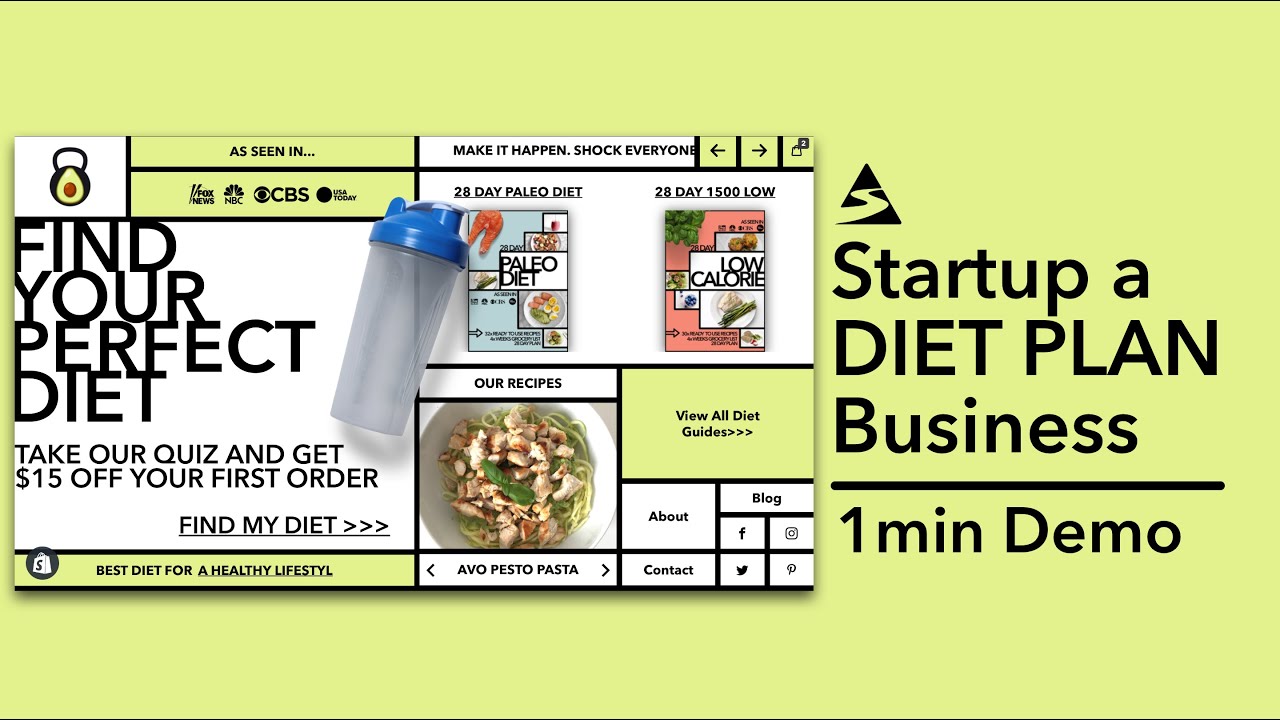 1min Demo: Premium Diet Plan Business For Sale By Startup Streams - YouTube