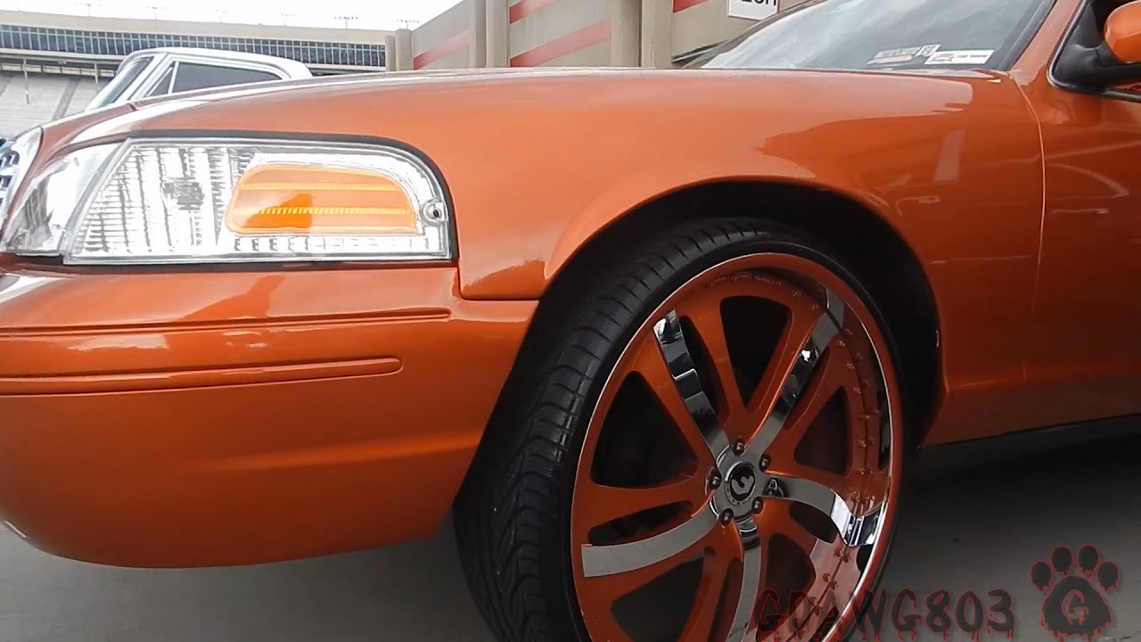 Candy Orange Crown Vic on 26 Forgiatos @ Stuntfest 2k14 - YouTube