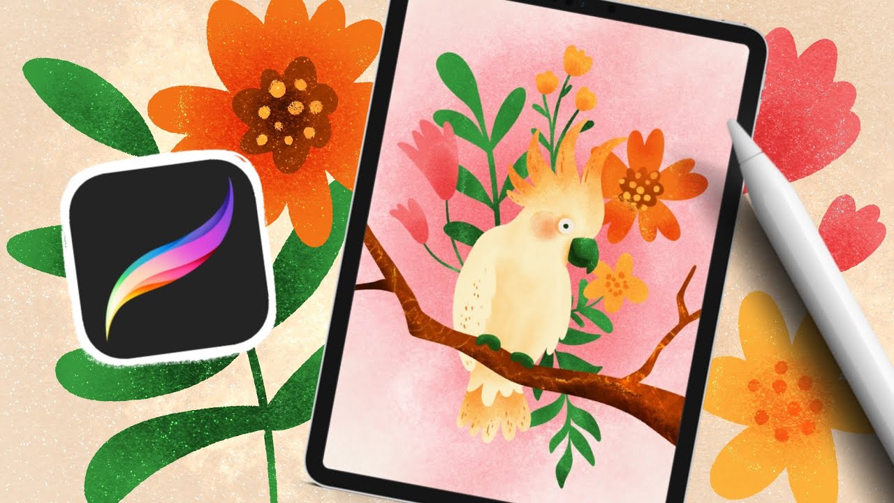 🦜 Dessine ce cacatoès sur Procreate | Tuto facile - YouTube