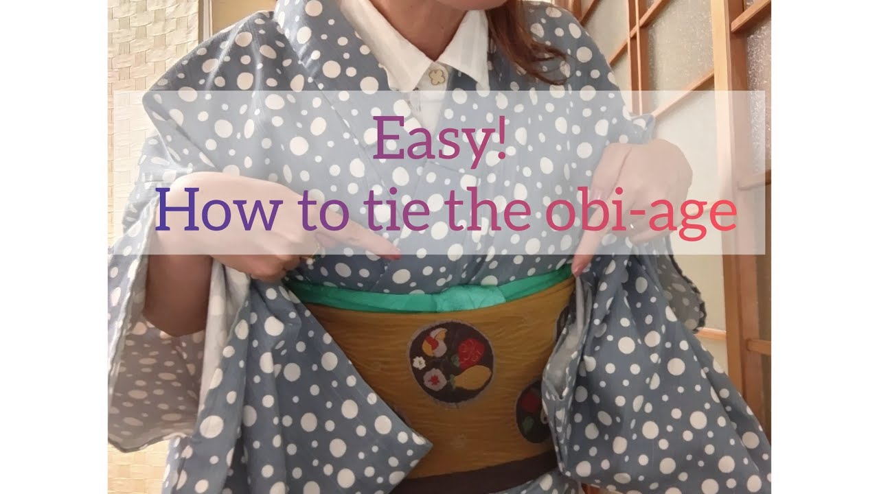 Easy! How to tie the obi-age! - YouTube