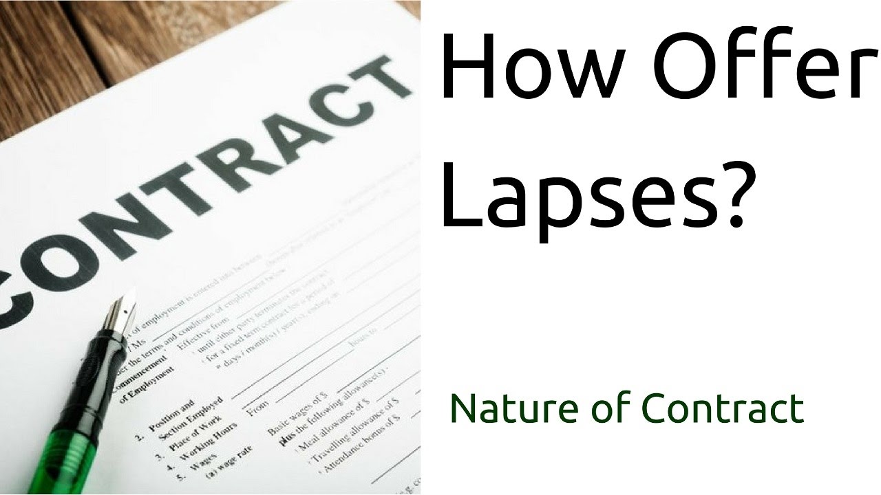 How Offer Lapses | Nature of Contract | Offer | CA CPT | CS & CMA ...