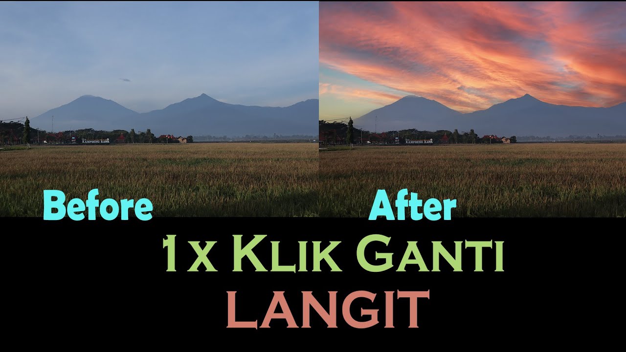 1 klik ganti langit di photoshop 2023 - YouTube