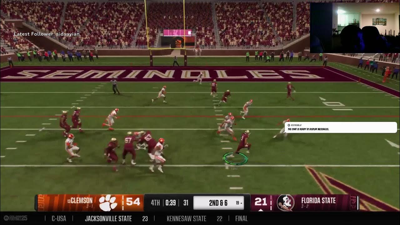 FSU online dynasty vs Clemson - YouTube