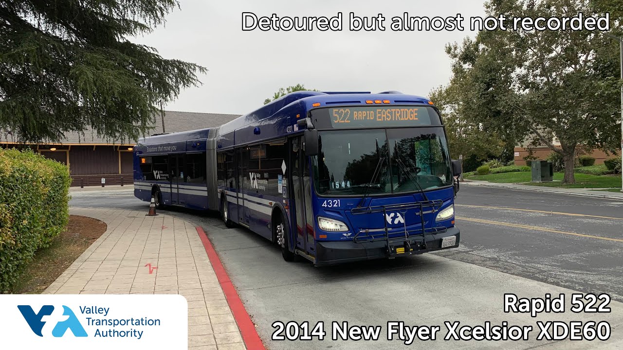 Off Route! VTA 4321 on Route 522 Rapid - 2014 New Flyer Xcelsior XDE60 ...