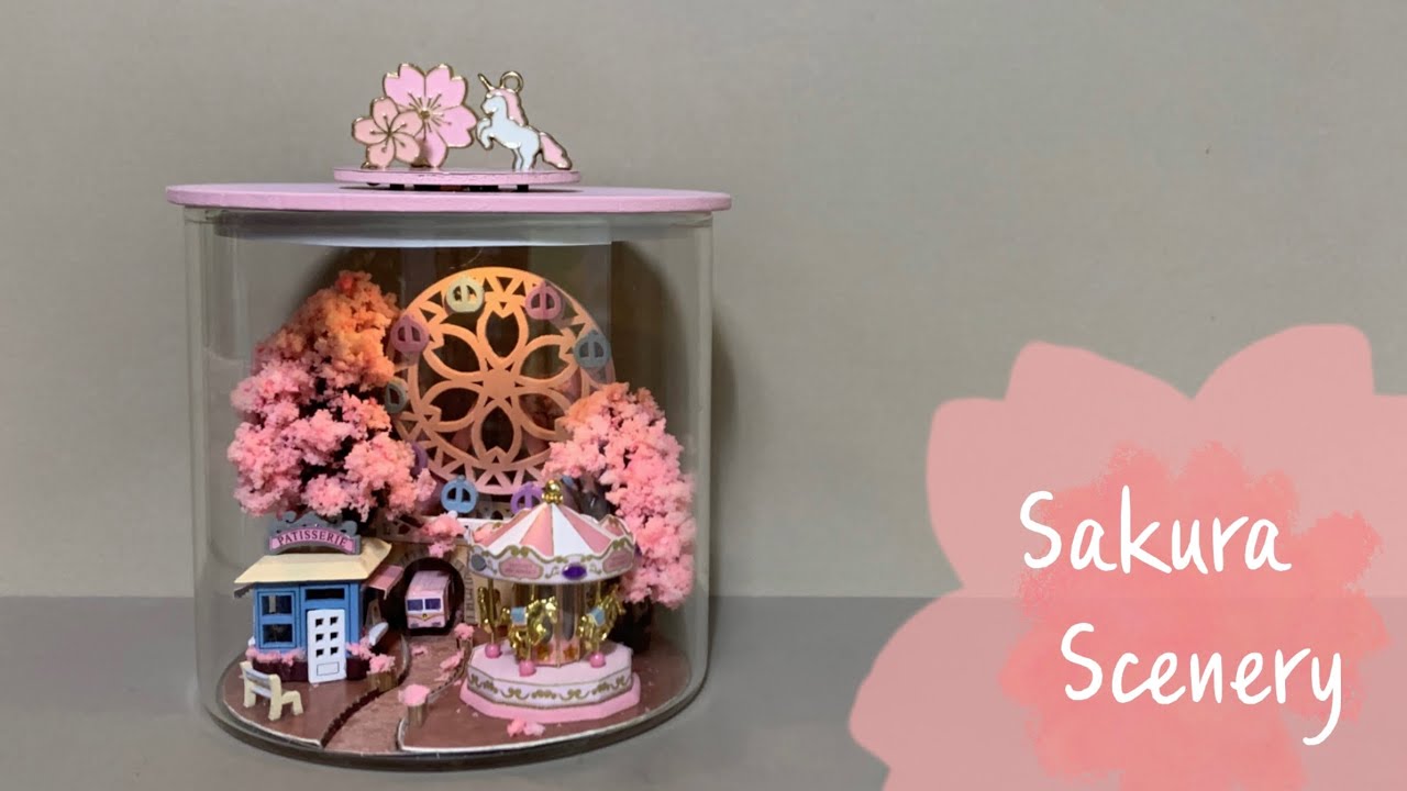 Diy Miniature Sakura Scenery l 미니어처 벚꽃 풍경 - YouTube