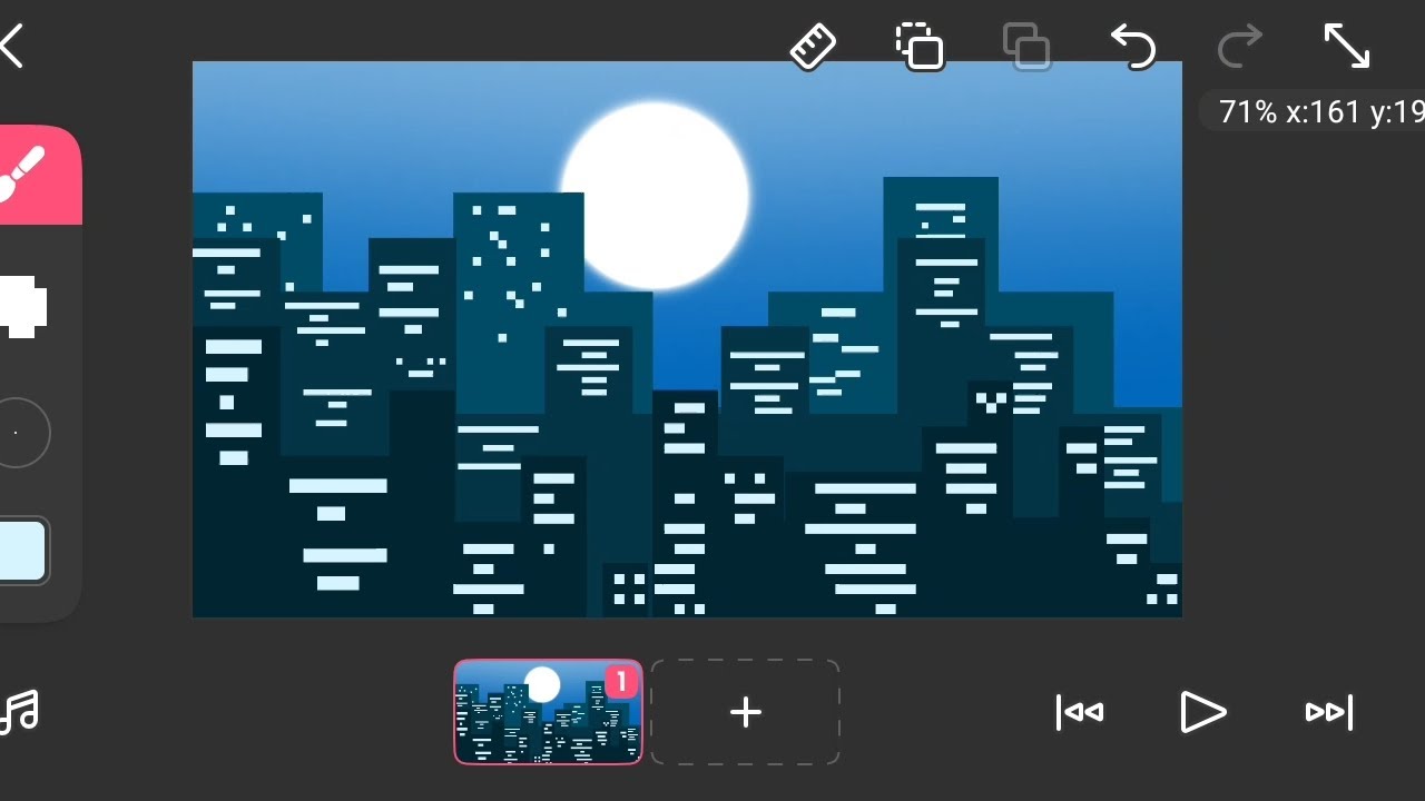How to make Easy background on Flipaclip with using Pixel brush l night background tutorial ...