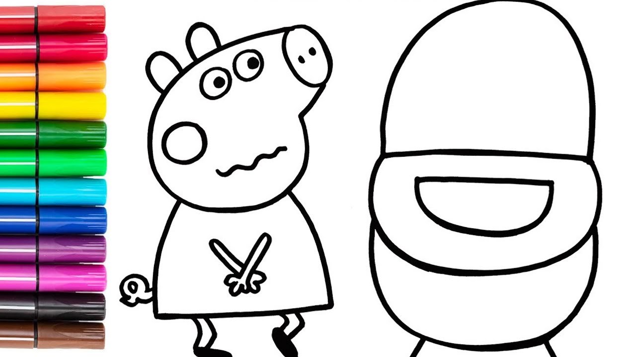 Dibuja y Colorea A Peppa Pig Quién Necesita Hacer Pipí | Dibujos Para ...