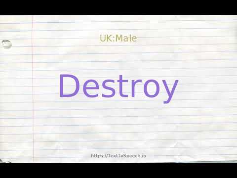 How to pronounce destroy - YouTube