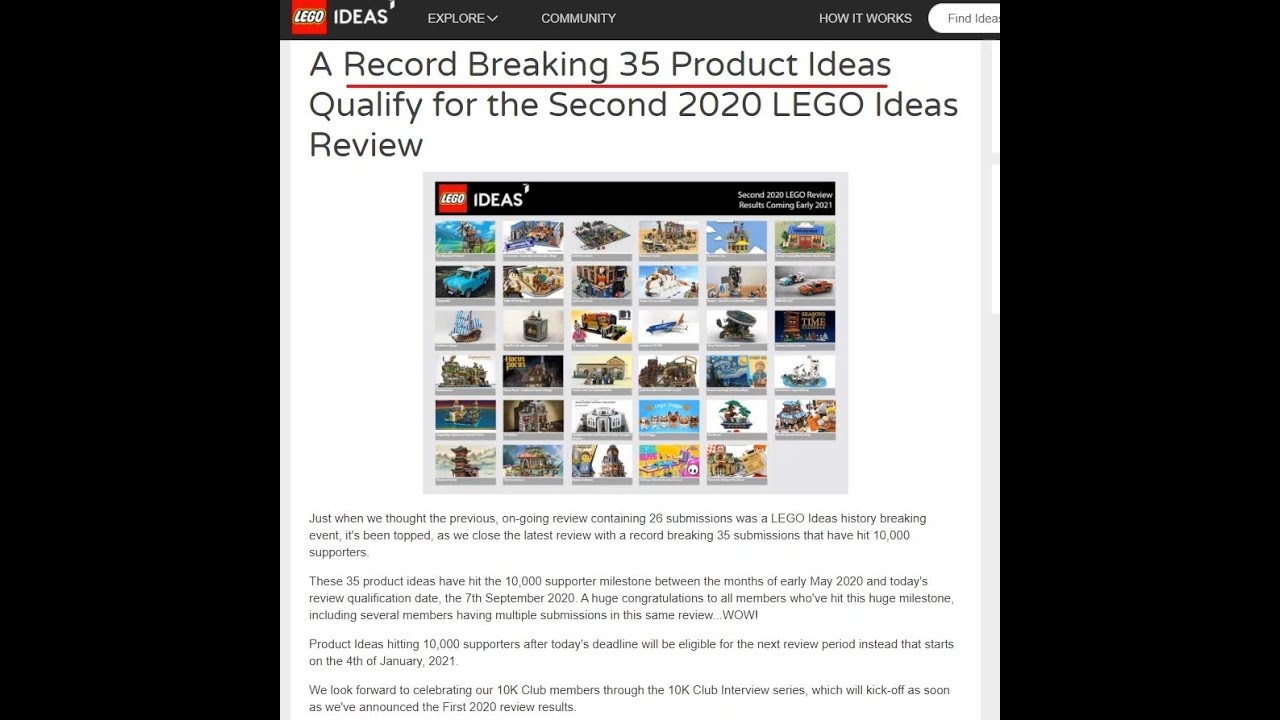 Lego Ideas 2020 September - Review of all 35 Ideas Submitted - YouTube