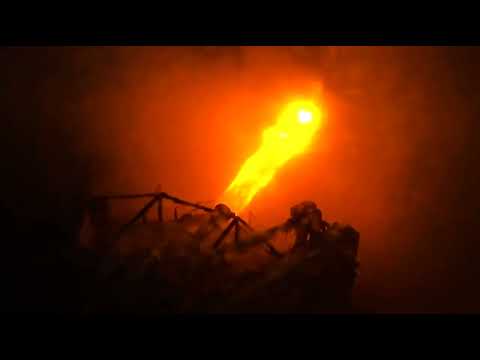 One hell of a plasma beam, raptor test firing into a water cooled steel plate by space x