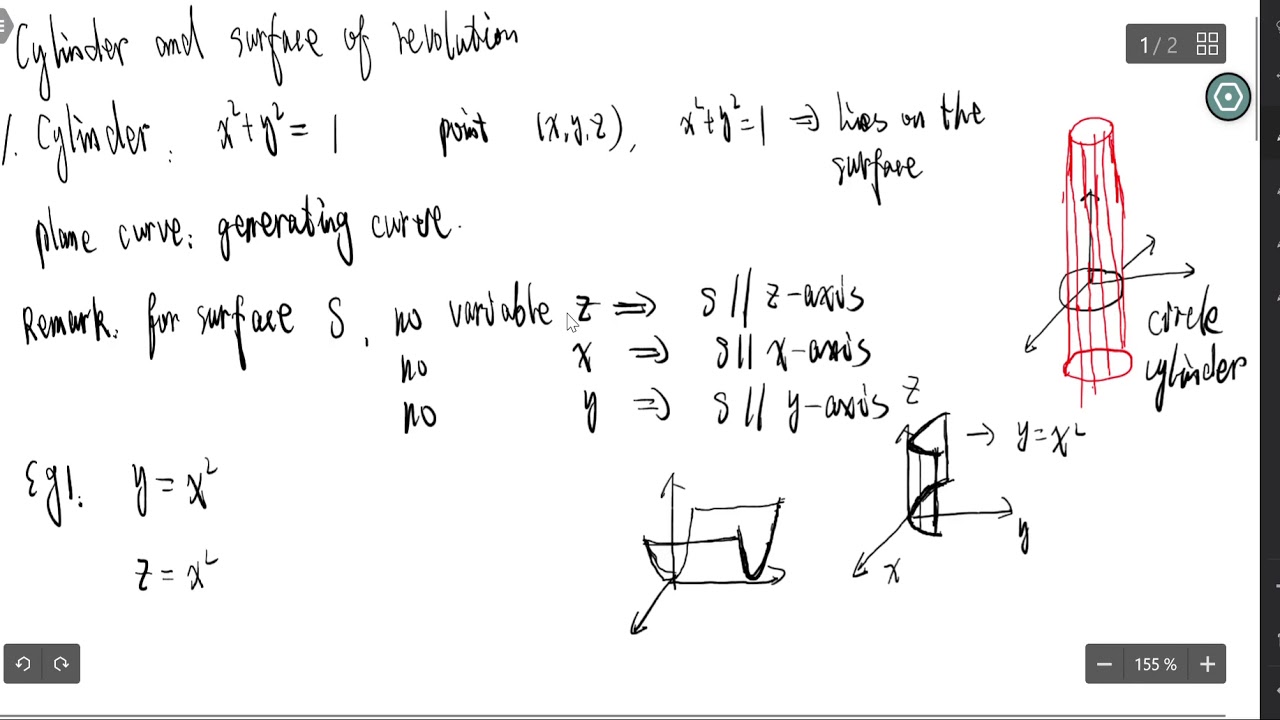 calculus of several variables (12):cylinder and surface of revolution ...