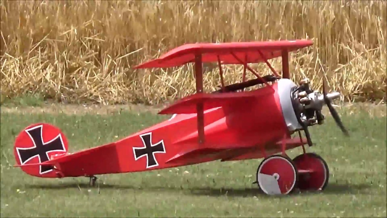RC FOKKER BIPLANE DR 1 /W RADIAL ENGINE - YouTube
