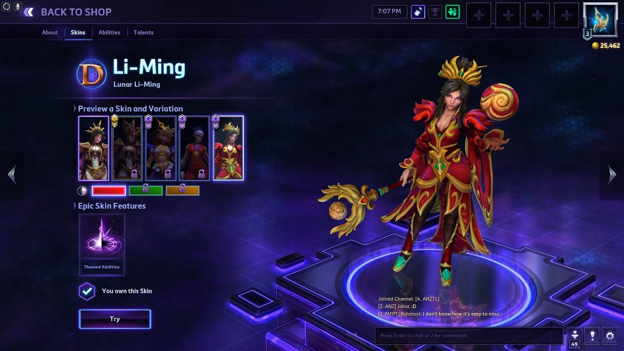 Lunar Li-Ming Skin (Pretty dope) - Heroes of the Storm gameplay - YouTube