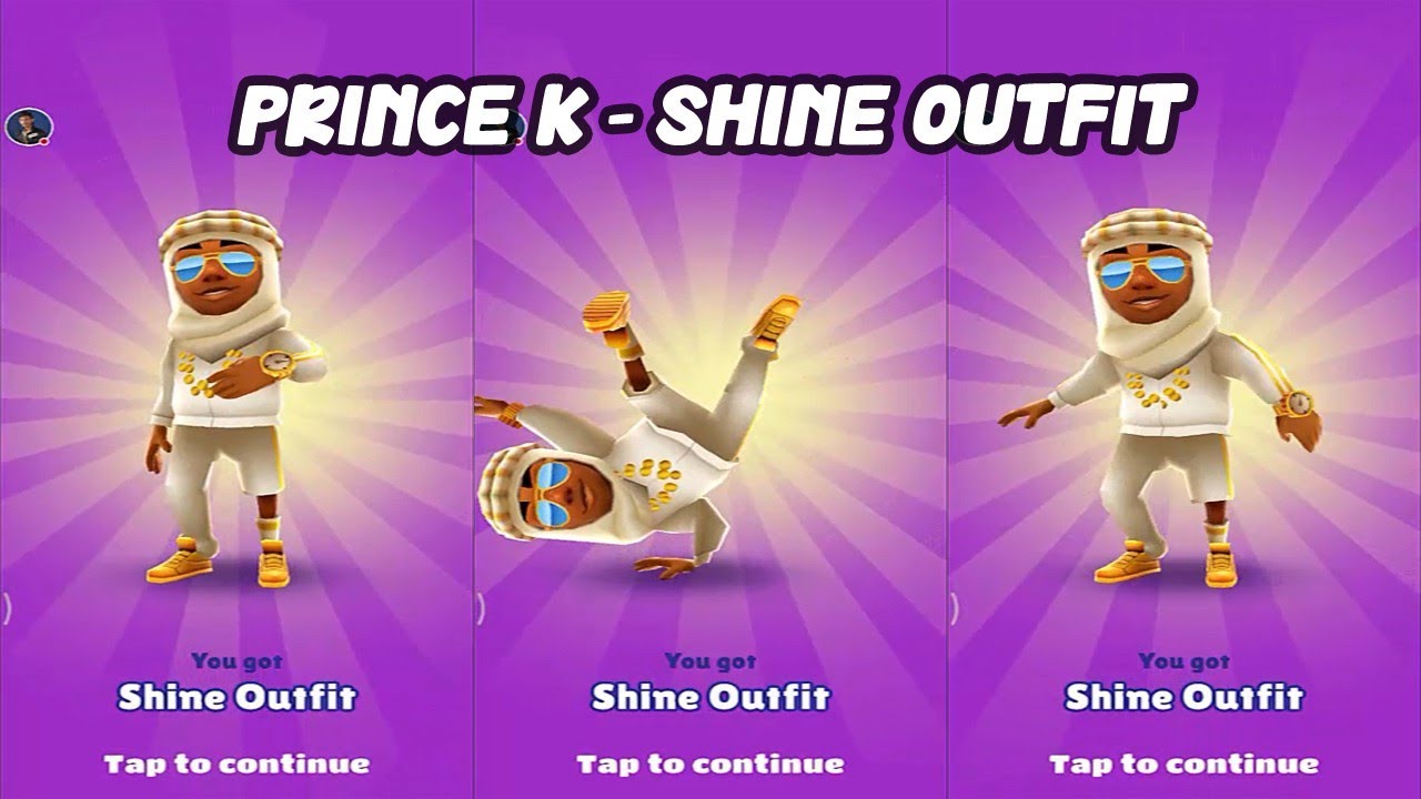 CHARACTERS • PRINCE K - SHINE OUTFIT • Subway Surfers - YouTube