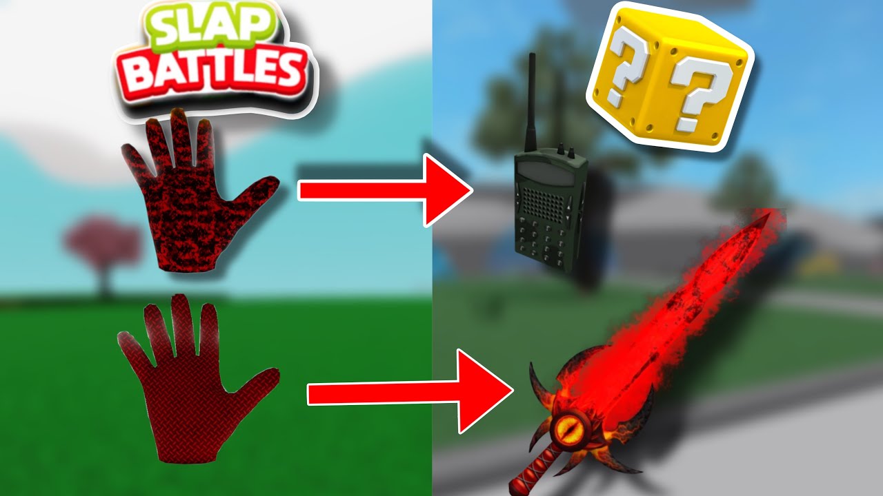 Slap Battles Gloves Portrayed By Roblox/Lucky Blocks Gears! - YouTube