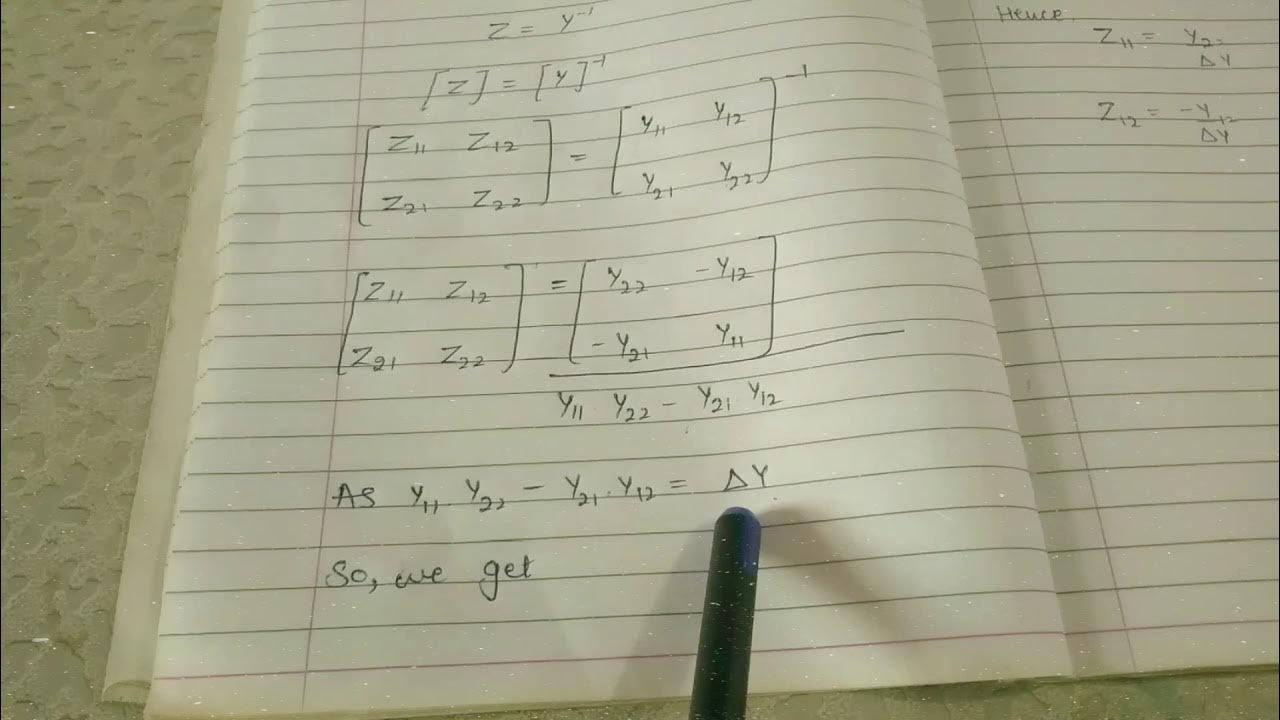 Z-parameters in terms of Y-parameters. - YouTube