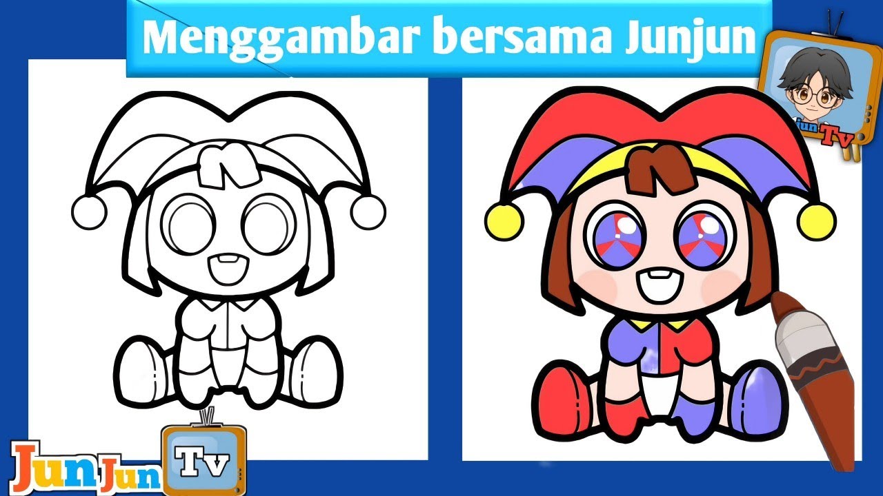 Menggambar Badut Lucu - menggambar bersama Junjun - Junjun TV pelajaran menggambar untuk anak ...