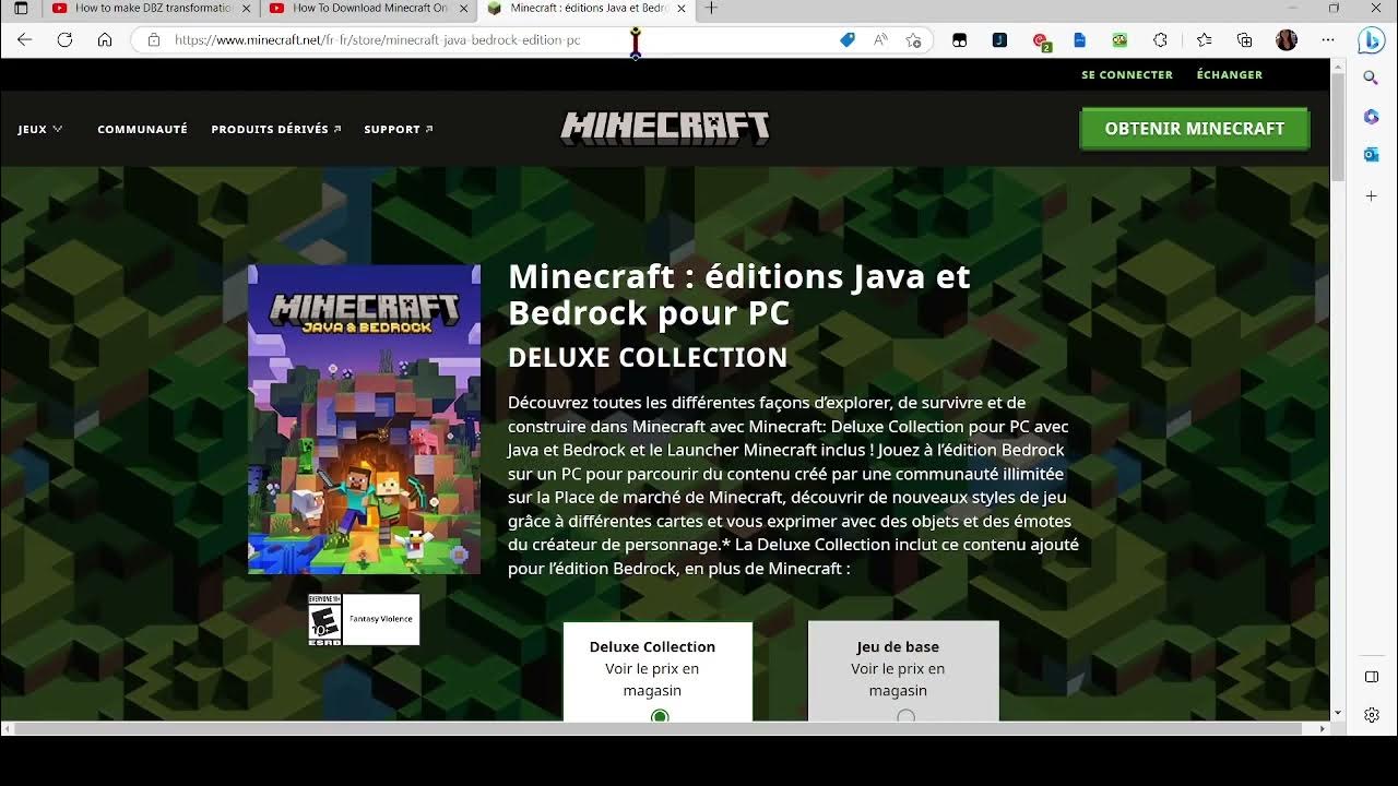 comment avoir minecraft gratuitement - YouTube